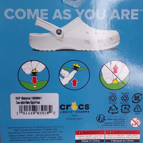 CROCS | Accessories | Jibbitz Crocs Charms Uniquely You Retro 5piece ...